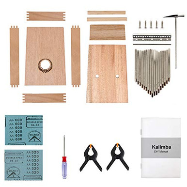 Kmise Kalimba DIY Kit 17 Key make your own kit with Manual Tools Tuner ...
