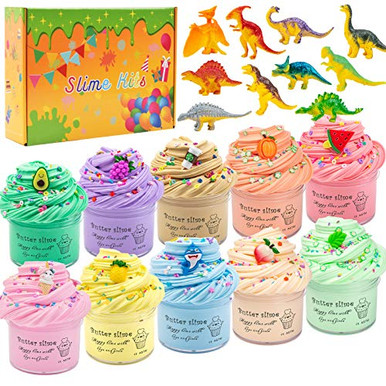 Upgrade Dinosaur Butter Slime Kit for Girls Boys Kids Ages 34567 plus ...