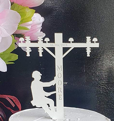Lineman birthday Cake Topper- Personalized Lineman retirement cake ...