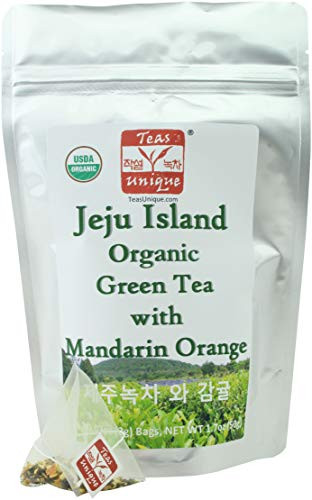 Teas Unique Korean Jeju Island Organic Green Tea with Mandarin Orange ...