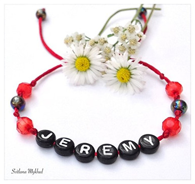 Bracelet personalized with name JEREMY letter of the alphabet A - Z ...