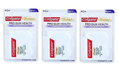 Colgate Total Pro Gum Health Interdental Floss 50m x 3 Packs ...