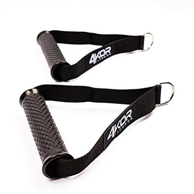 4KOR Fitness Heavy Duty Exercise Handles Black Handle with White Logo ...