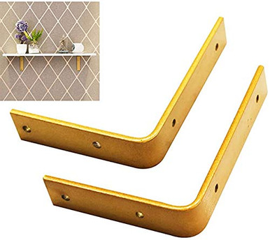 SUNEVEN 2 Pack L-Shaped Bracket Gold Baffle Stand Wall Frame Bracket ...