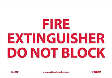 Fire Extinguisher Do Not Block 7x10 Vinyl Sign - Warehousesoverstock