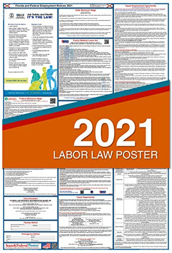 2021 Florida Labor Law Posters Laminated All-in-One State and Federal ...