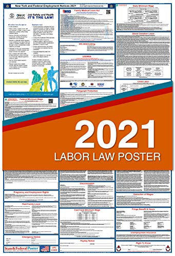 2021 New York Labor Law Posters Laminated All-in-One State and Federal ...
