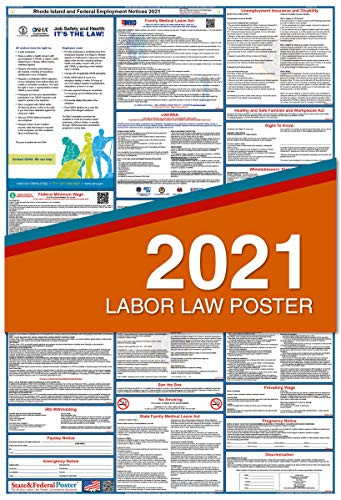 2021 Rhode Island Labor Law Posters Laminated All-in-One State and ...