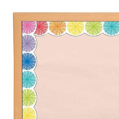 Fun Express Schoolgirl Style Hello Sunshine Poms Bulletin Board Borders ...