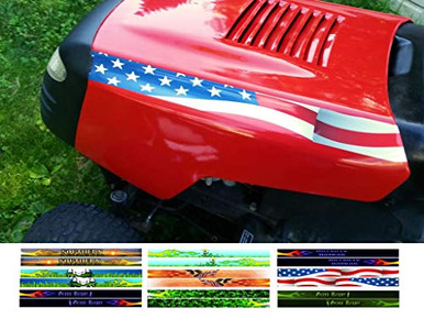 East Coast Vinyl Werkz Hotrod Hood Stripe Flames Lawn Mower Tractor ...