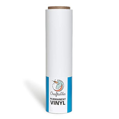 Craftables Matte White Vinyl Roll - Permanent Adhesive Glossy and ...