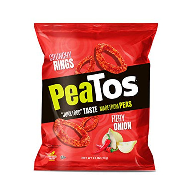 PeaTos Crunchy Rings Snacks Fiery Onion .6 Ounce 15 Count Junk Food ...