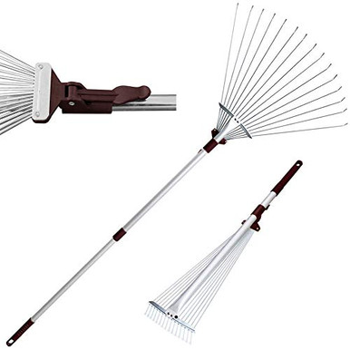 Winslow and Ross Telescopic Metal Rake 63 Inch Adjustable Folding ...