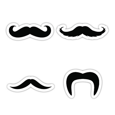 Mustache Set - 4 Stickers 2" Vinyl Decal - Laptop, Macbook, Decor ...
