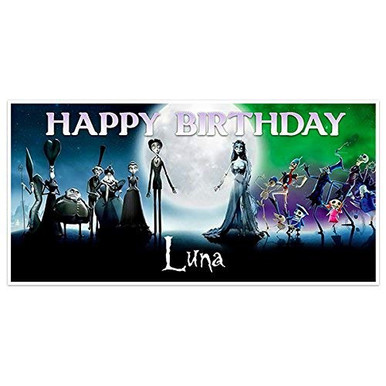 Corpse Bride Movie Film Birthday Banner Party Decoration Backdrop ...