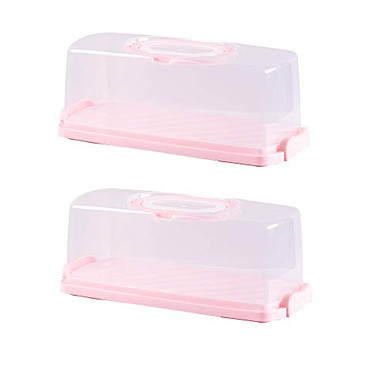 Chris.W 2Pack Portable Rectangular Loaf Bread Box with Handle and ...