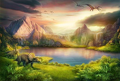 CSFOTO 6x4ft Background Dinosaur Jurassic Period Landscape Photography ...