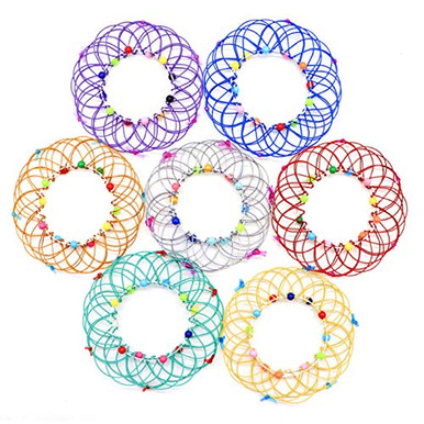 7 Pcs Magic Mandala Flower Basket Toy - Soft Steel Magic Loops Toy ...