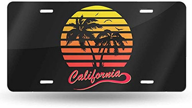 YISONG License Plate California 80s Sunset Decorative Car Front License ...