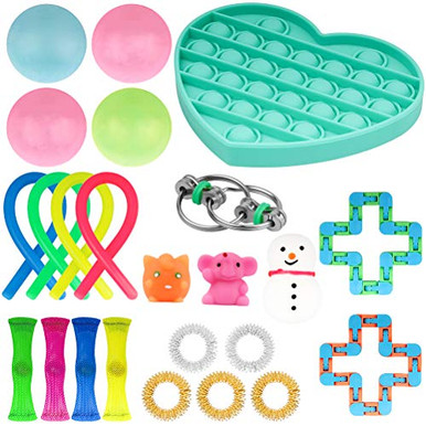 zuoshini Sensory Fidget Toys Set Mochi Squishy Stretchy String Flippy ...