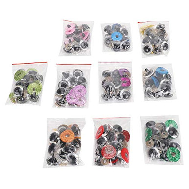 GLOGLOW Plastic Safety Eyes 100 Sets Crafts Doll Eyes with Glitter ...