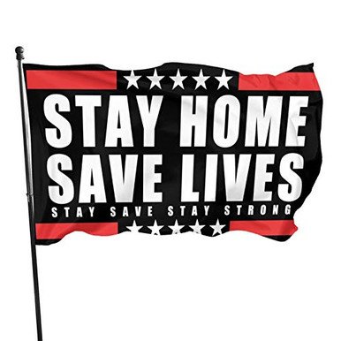 Home Decor Stay at Home Garden Flags Waterproof Fade Resident Save ...
