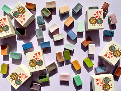 New Tiny Watercolor Sets - Full Pan 3 Colors with Unique Owl Cardboard ...