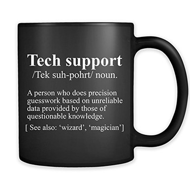 Tech Support Definition Mug - Funny IT Computer Geek Nerd Wizard ...
