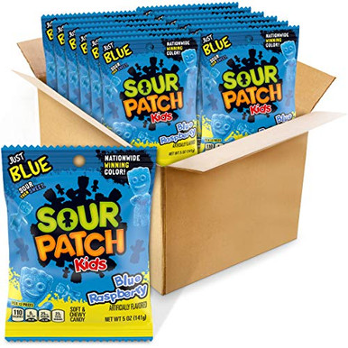Sour Patch Kids Blue Raspberry Soft and Chewy Candy 12 - 5 Oz Bags ...