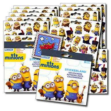 MINIONS Stickers Party Favors - Bundle of 2 Sticker Packs - 12 Sheets ...