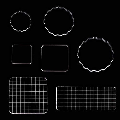 ZHUYIYI 7 Pieces Acrylic Stamp Block Clear Acrylic Mounting Blocks Set ...