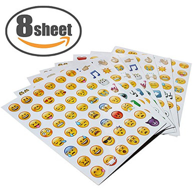 EMOJI Sticker 8 Sheets Emoticon Stickers (2cm) Smiley Face Decorative ...