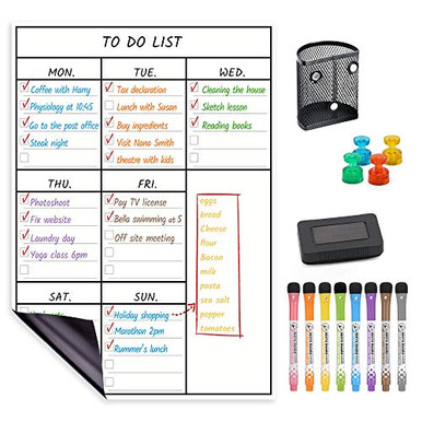 LUCYCAZ Magnetic Dry Erase to Do List for Fridge Checklist Chore Board ...