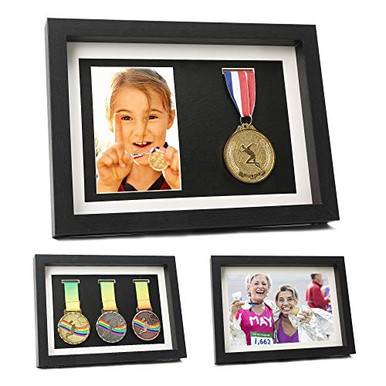 IHEIPYE Medal Display Frame-Shadow Box Frame to Display 3 Medals Awards ...