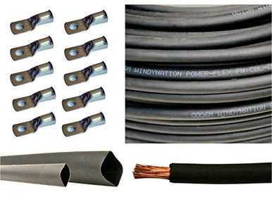 8 Gauge 8 AWG 10 Feet Black Welding Battery Pure Copper Flexible Cable ...