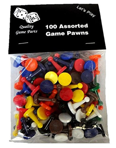 Discount Learning Supplies 100 Assorted Game Pawns - 10 Colors - 10 of ...