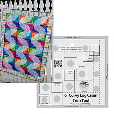 Bundle of Creative Grids Curvy Log Cabin Trim Tool 6in Finished Blocks ...