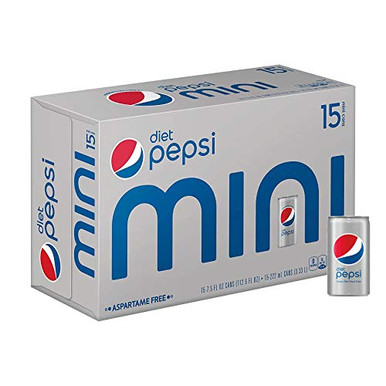 Diet Pepsi Zero Calorie Sugar Soda Mini-Cans Soft Drink - 15 Pk 7.5 oz ...