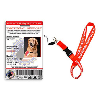 Custom Holographic Emotional Support Animal ID Card plus Lanyard ...
