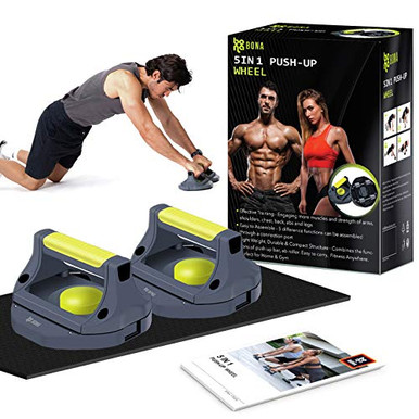 BONA 5 in 1 Push Up Ab Roller for Abs Workout - Push Up Bars Strength ...