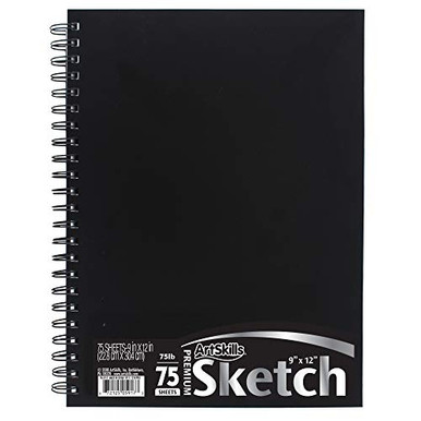 ArtSkills 9 inch x 12 inch Premium Sketch Pad 75 Sheets Drawing Paper ...
