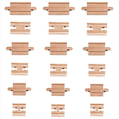 Tiny Conductors 18 Piece Wooden Train Track Connectors & Adapters by ...