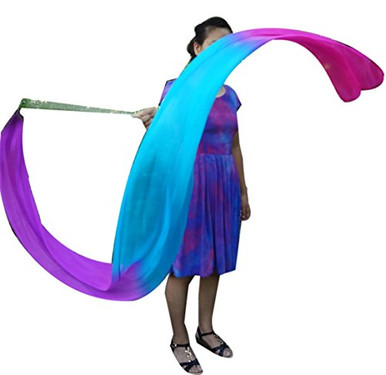 Winged Sirenny 2.5m Hand Painted Colorful Flowy Soft Silk Streamer with ...