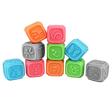 Gereton Soft Blocks Stackable Building Blocks Chewing Teething Toys ...