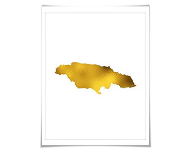 Jamaica Map Gold Foil Art Print. 7 Foil Colours 3 Sizes. Travel Poster ...