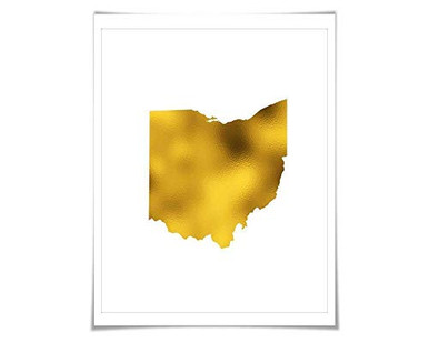 Ohio State Map Gold Foil Art Print. 7 Foil Colours 3 Sizes. Travel ...