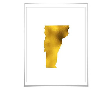 Vermont State Map Gold Foil Art Print. 7 Foil Colours 3 Sizes. Travel ...