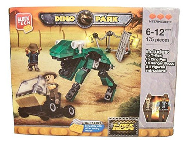 Block Tech Dino Park T-Rex Escape 175 Piece Building Set ~ Intermediate ...