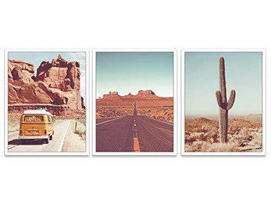 Vintage Desert Photography prints Set of 3 UNFRAMED Classic Van Cactus ...