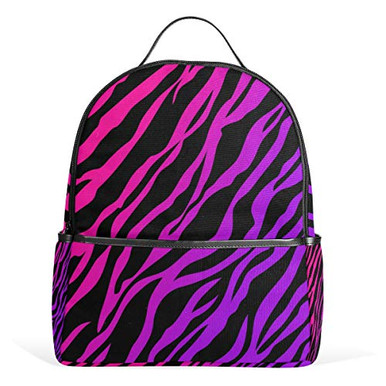 MUOOUM Pink Tiger Zebra Print Backpack Casual Daypack School College ...